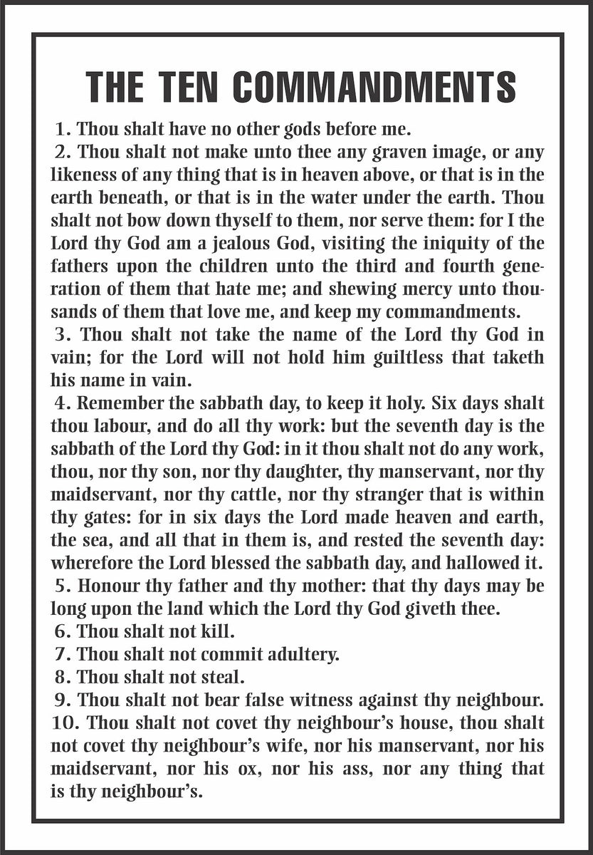 Ten Commandments Chart – R.H. Boyd