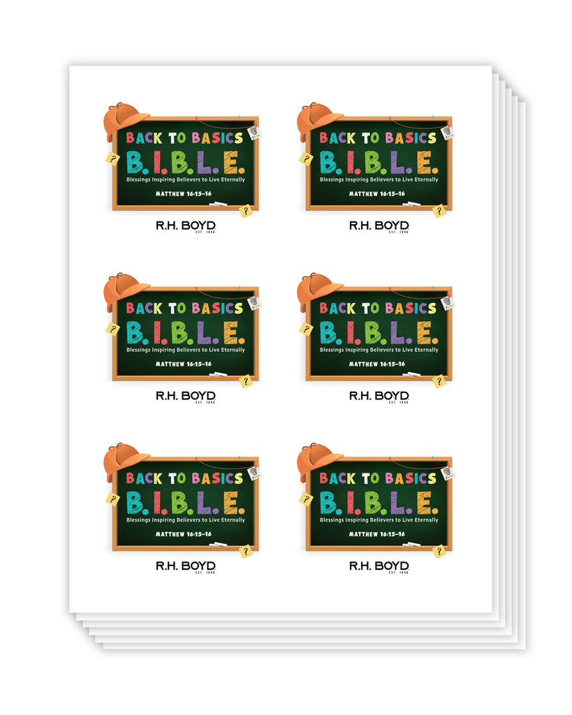 Back To Basics B.I.B.L.E.: VBS Logo Sticker Sheet – R.H. Boyd