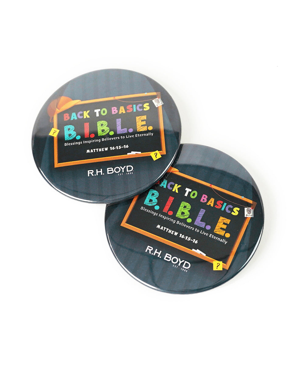 Back To Basics B.I.B.L.E.: VBS Button – R.H. Boyd