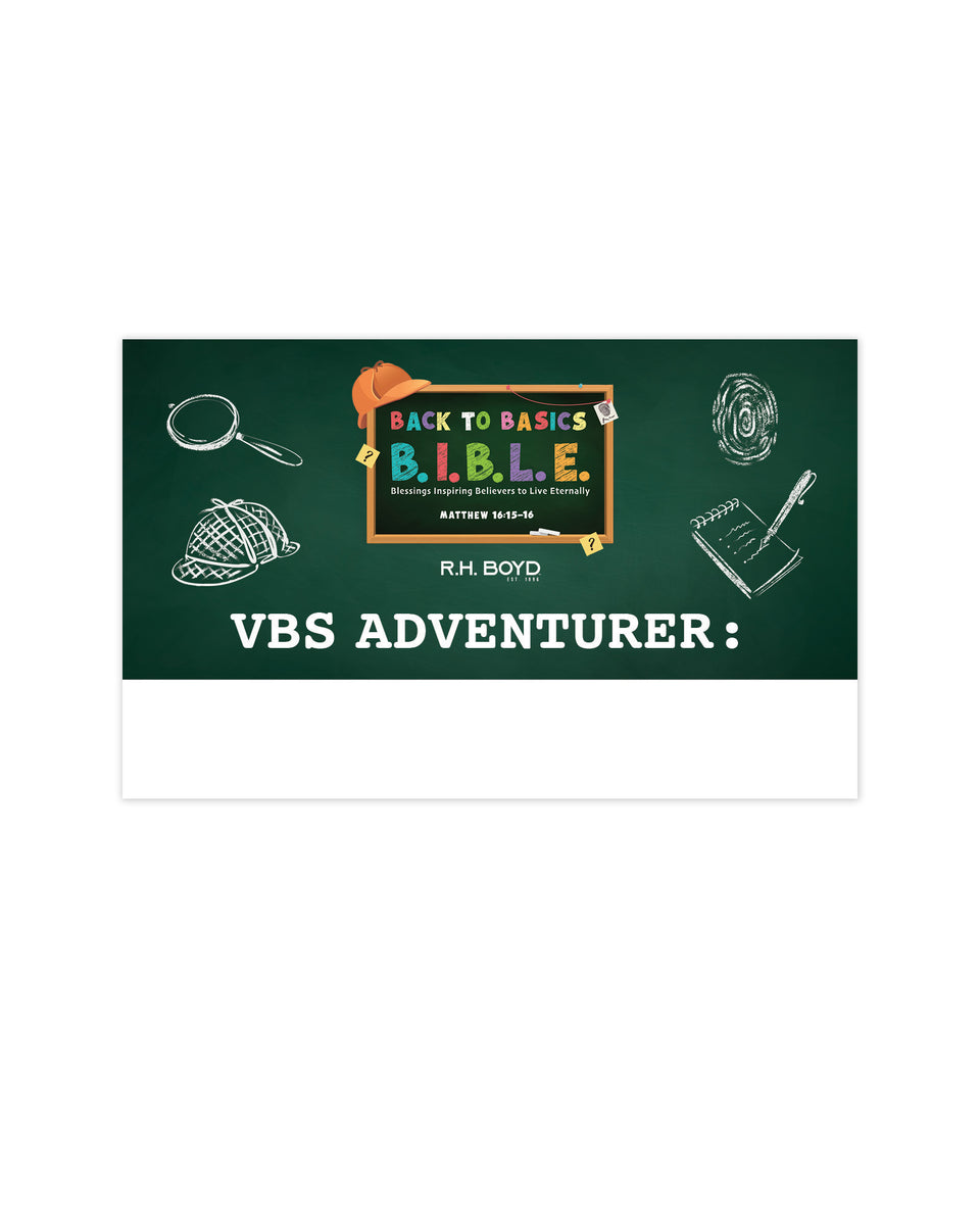 Back To Basics B.I.B.L.E.: VBS Name Tag (25pk) – R.H. Boyd