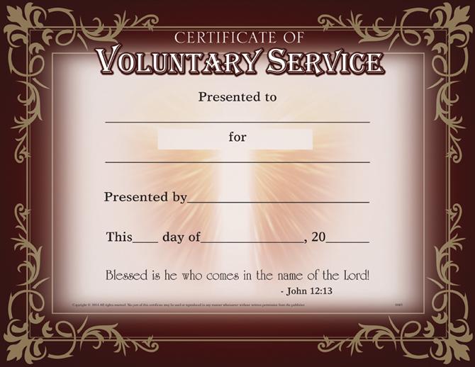 Voluntary Service Certificate – R.H. Boyd