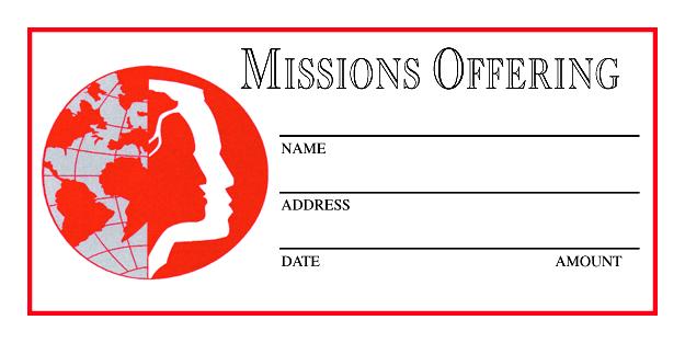 Missions Offering Envelope: 2 color – R.H. Boyd