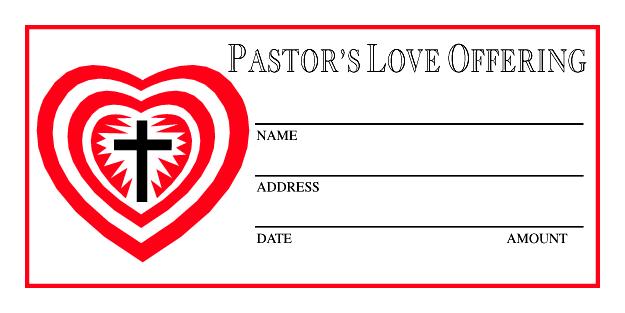 Pastor's Love Offering Envelope: 2 color – R.H. Boyd