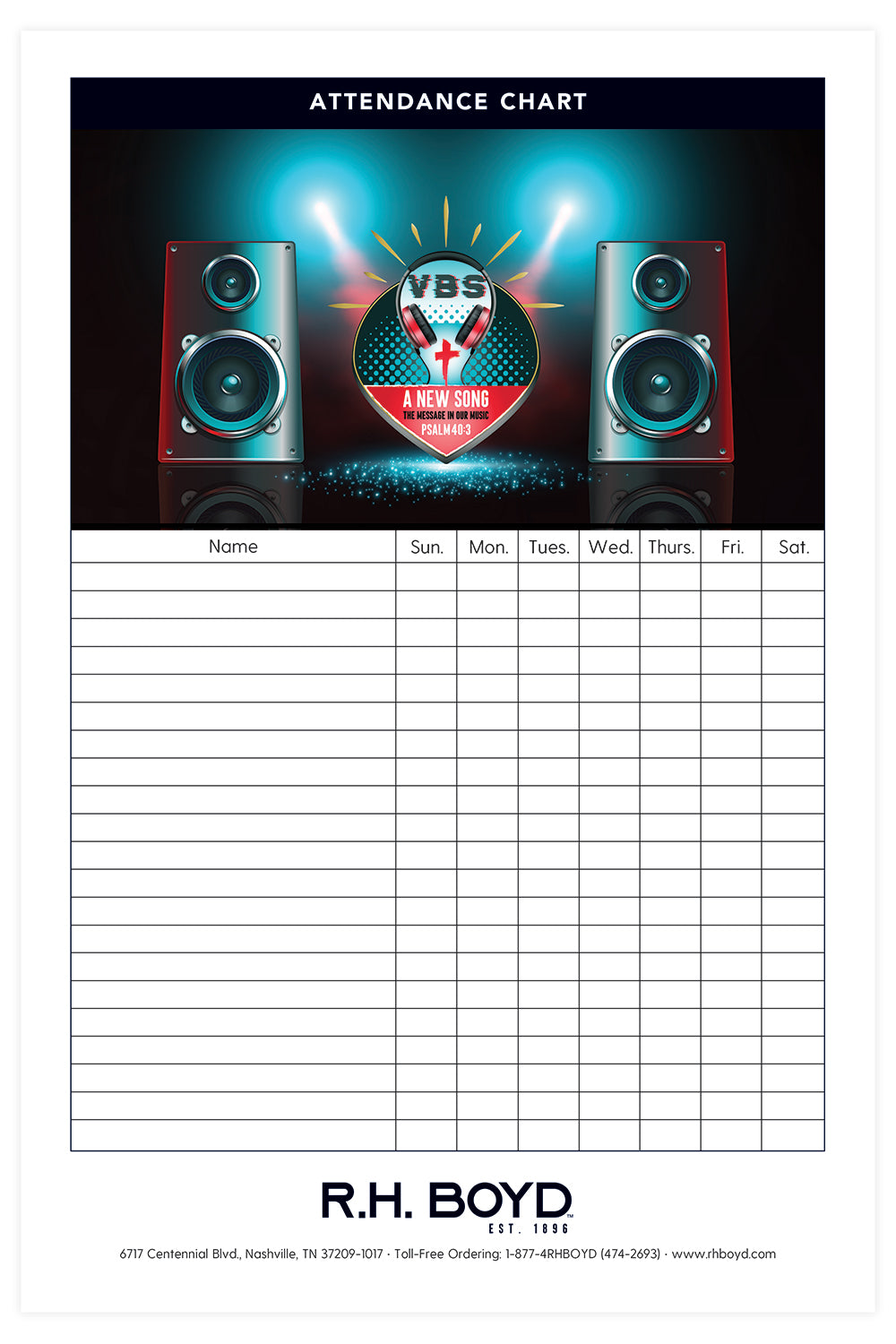 2021 VBS Attendance Chart – R.H. Boyd