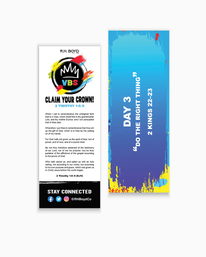 Claim Your Crown! VBS Bookmarks – R.H. Boyd