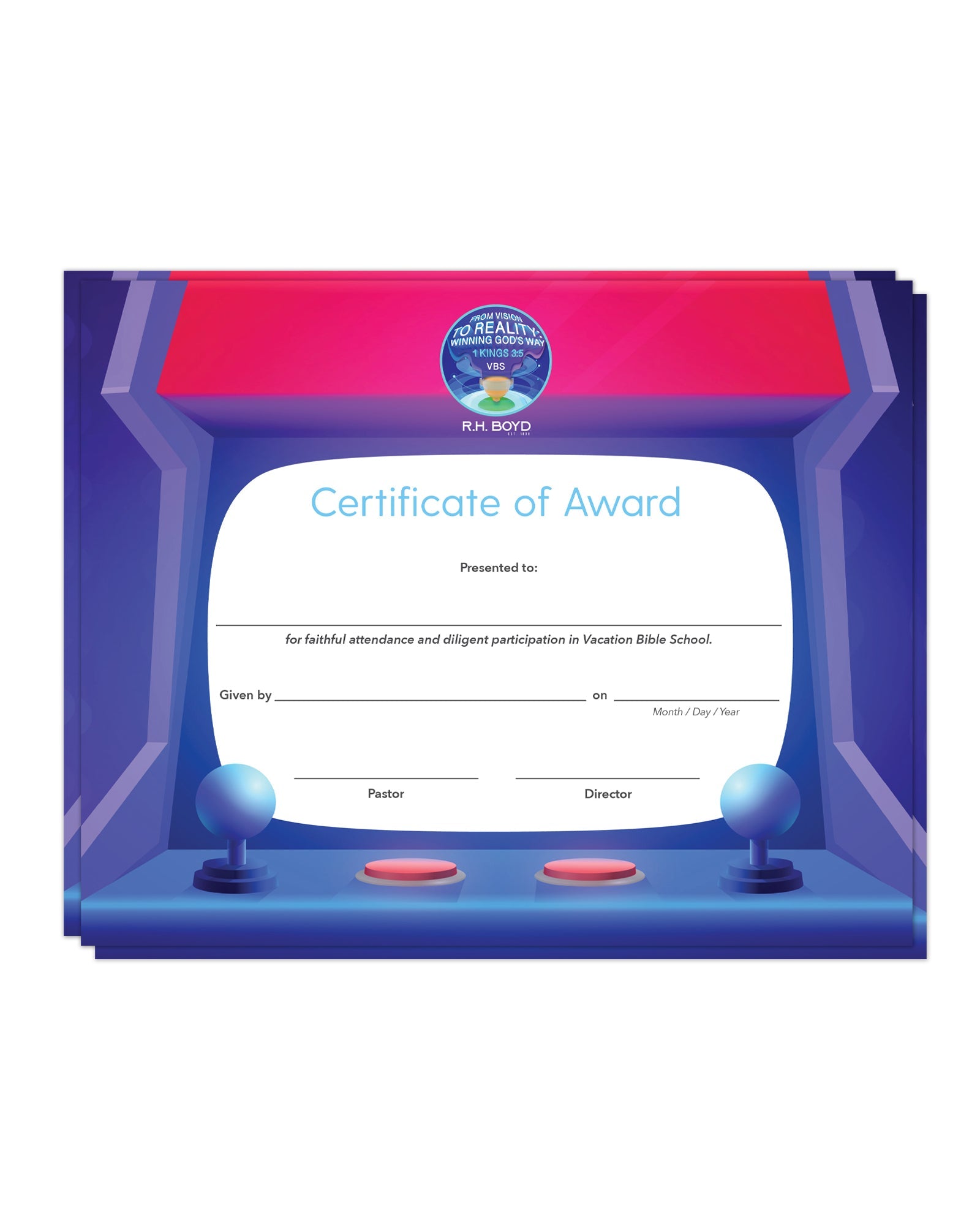 From Vision To Reality Certificate of Award (6 pack) – R.H. Boyd