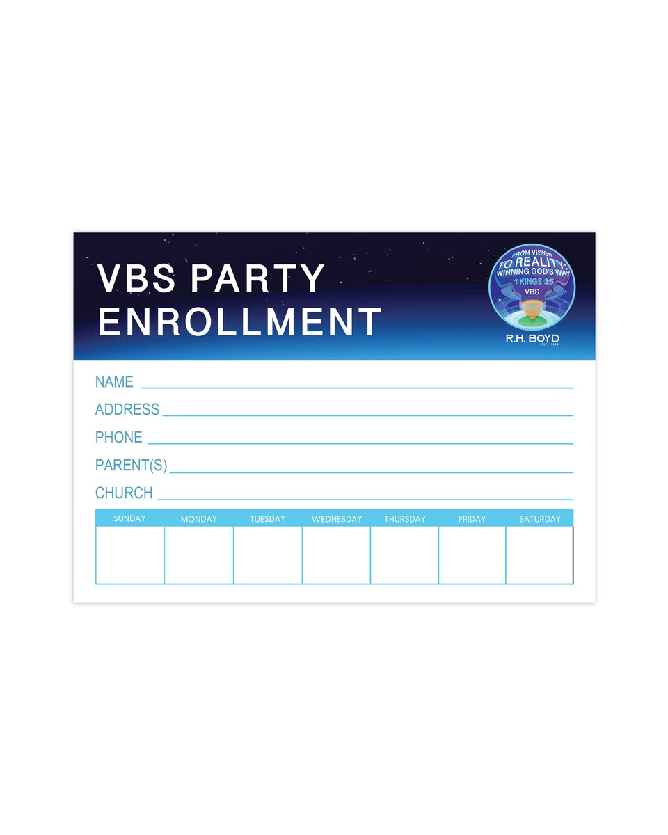 From Vision To Reality Enrollment Card (50 pack) – R.H. Boyd